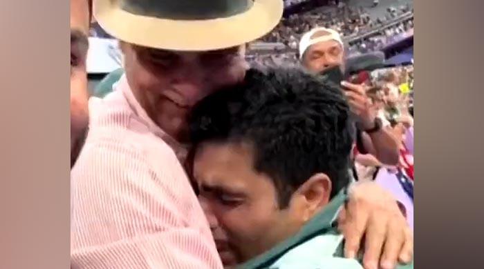 WATCH: Arshad Nadeem breaks down in tears after winning Olympic gold medal