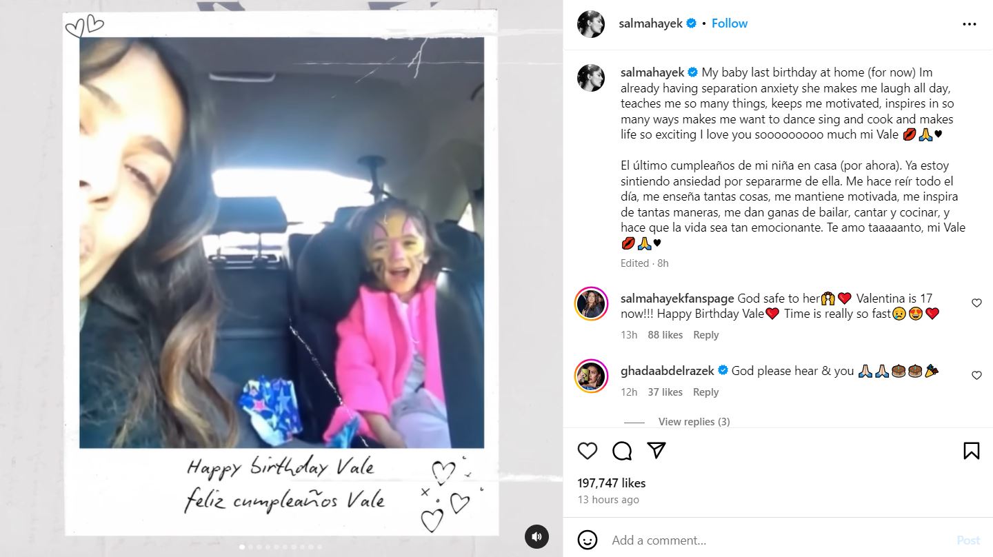 Salma Hayek celebrates daughter, Valentina: 'teaches me so many things' Salma Hayek celebrates daughter, Valentina: 'teaches me so many things'