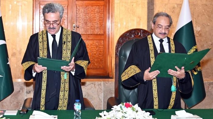 Justice Ali Baqar Najafi takes oath as Supreme Court judge