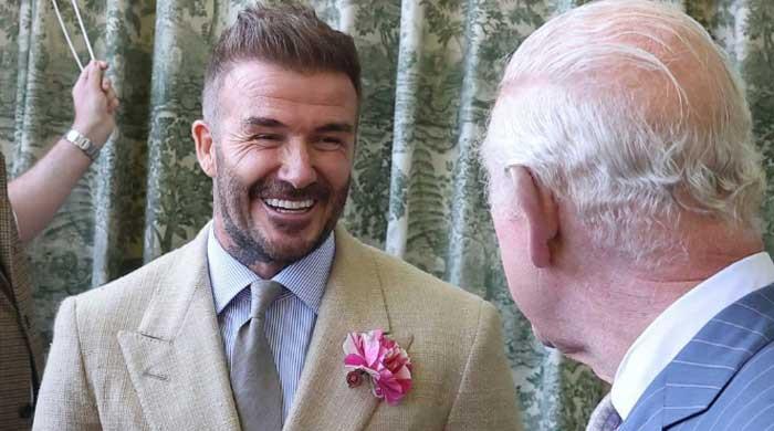 David Beckham all smiles as he joins fiancée of Prince William's friend ...