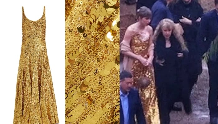 Stunning price tag on Taylor Swift's gold dress at Este Haim's wedding
